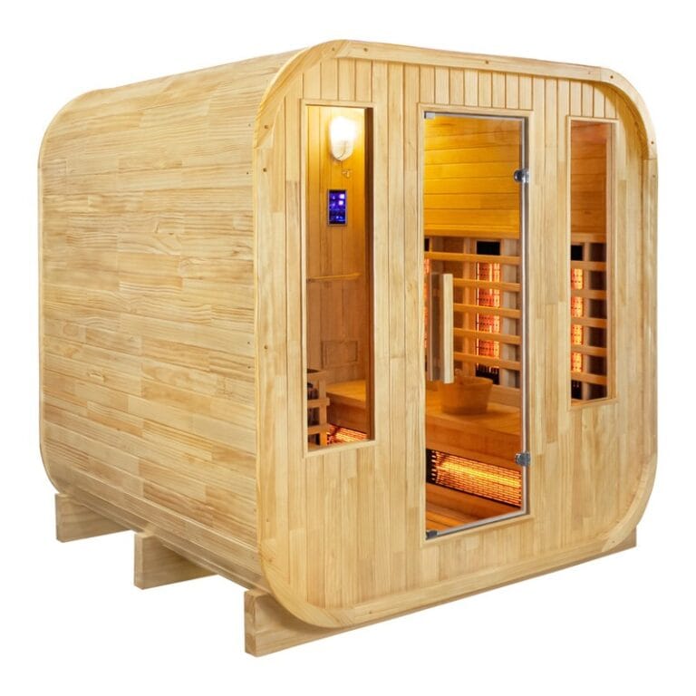 CenturaHeat 4-6 Person Outdoor Cube Sauna - Hybrid Infrared-Steam Sauna ...